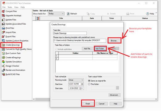Creating Drawings Automatically With SOLIDWORKS Task Schedular - P CAD ...